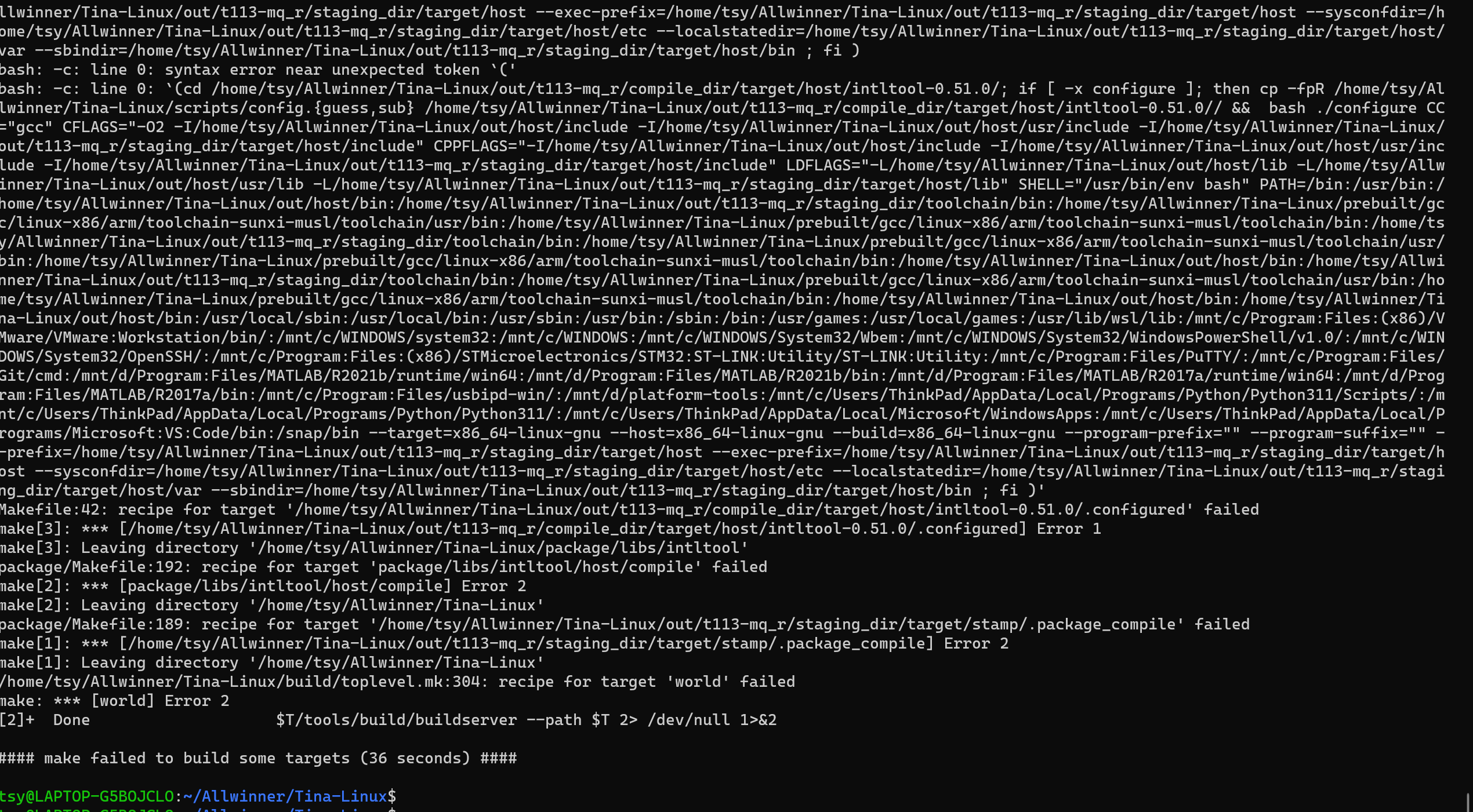 求助!t113 Tina Linux编译报错,intltool 0510 全志在线开发者论坛